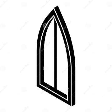 Sharp Corner Window Frame Icon, Simple Black Style Stock Vector ...