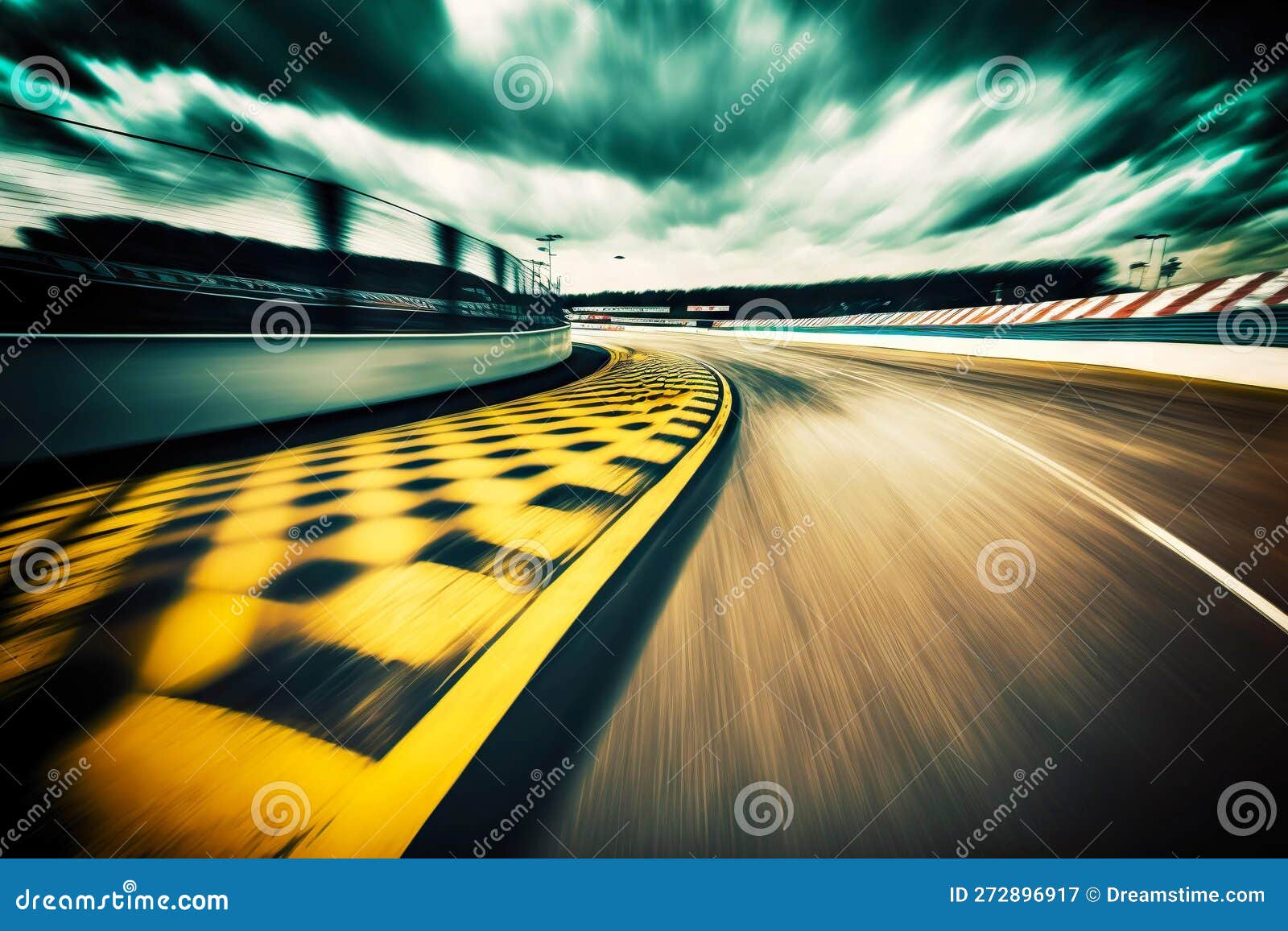 Sharp Corners and Lit Racing Track for Formula One Racing, Generative ...