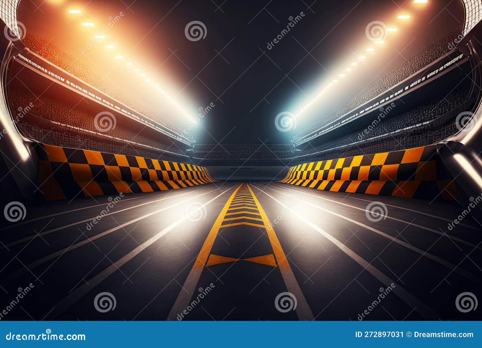 Sharp Corners and Lit Racing Track for Formula One Racing, Generative ...