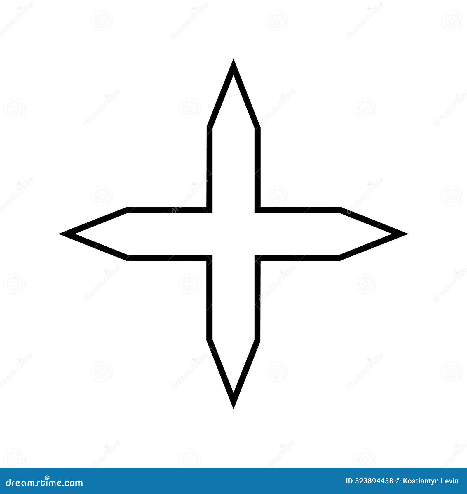 Sharp Cross Icon, Simple Symbol Stock Vector - Illustration of thin ...