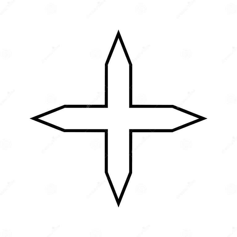 Sharp Cross Icon, Simple Symbol Stock Vector - Illustration of thin ...