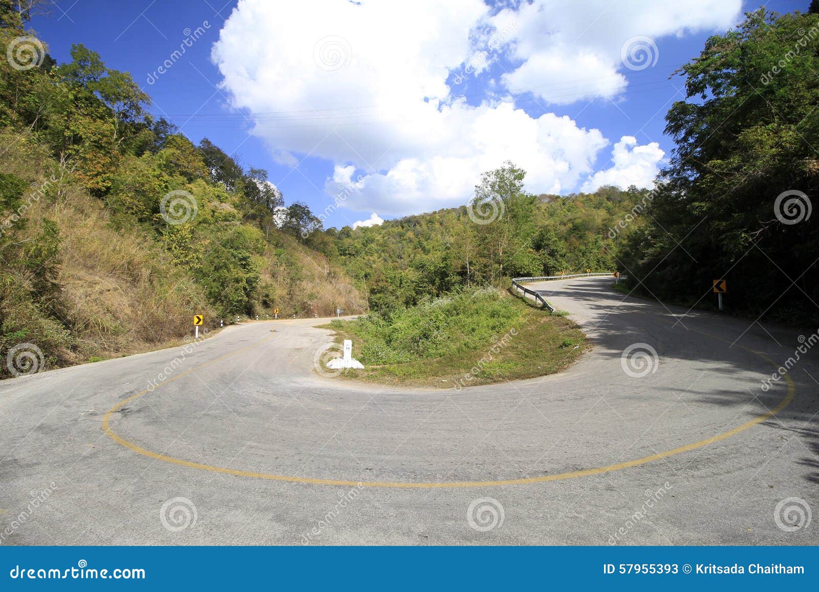 Sharp Curve of Asphalt Road Stock Image - Image of sharp, emergency ...