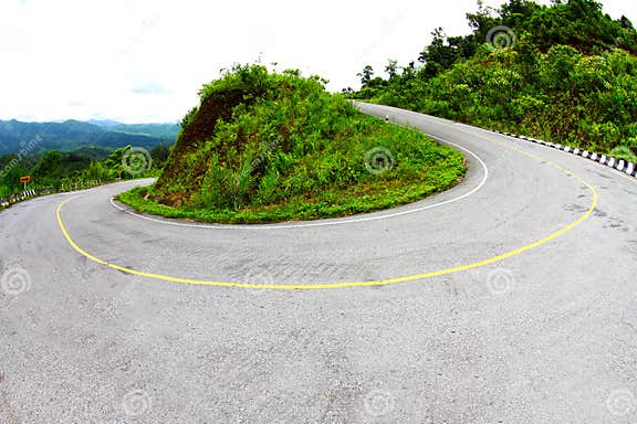 Sharp curve of road stock image. Image of green, paradise - 15758167