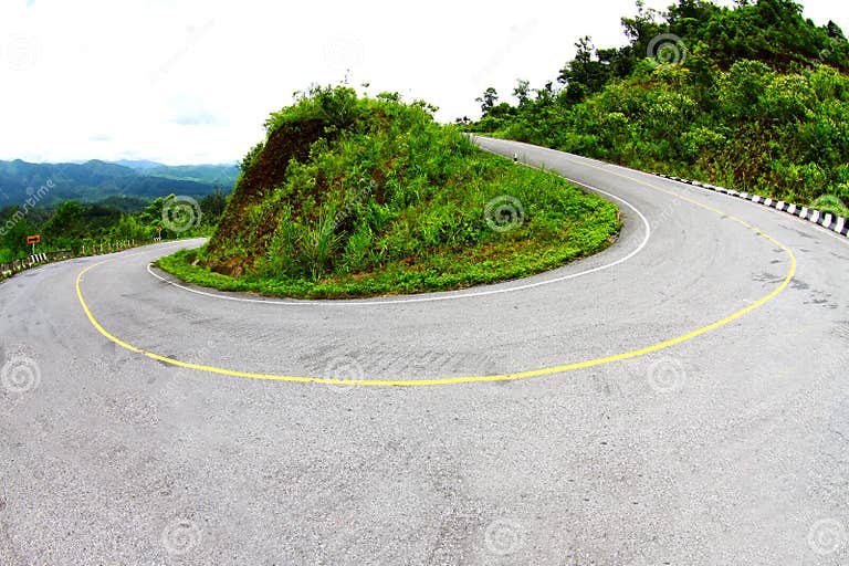 Sharp curve of road stock image. Image of green, paradise - 15758167