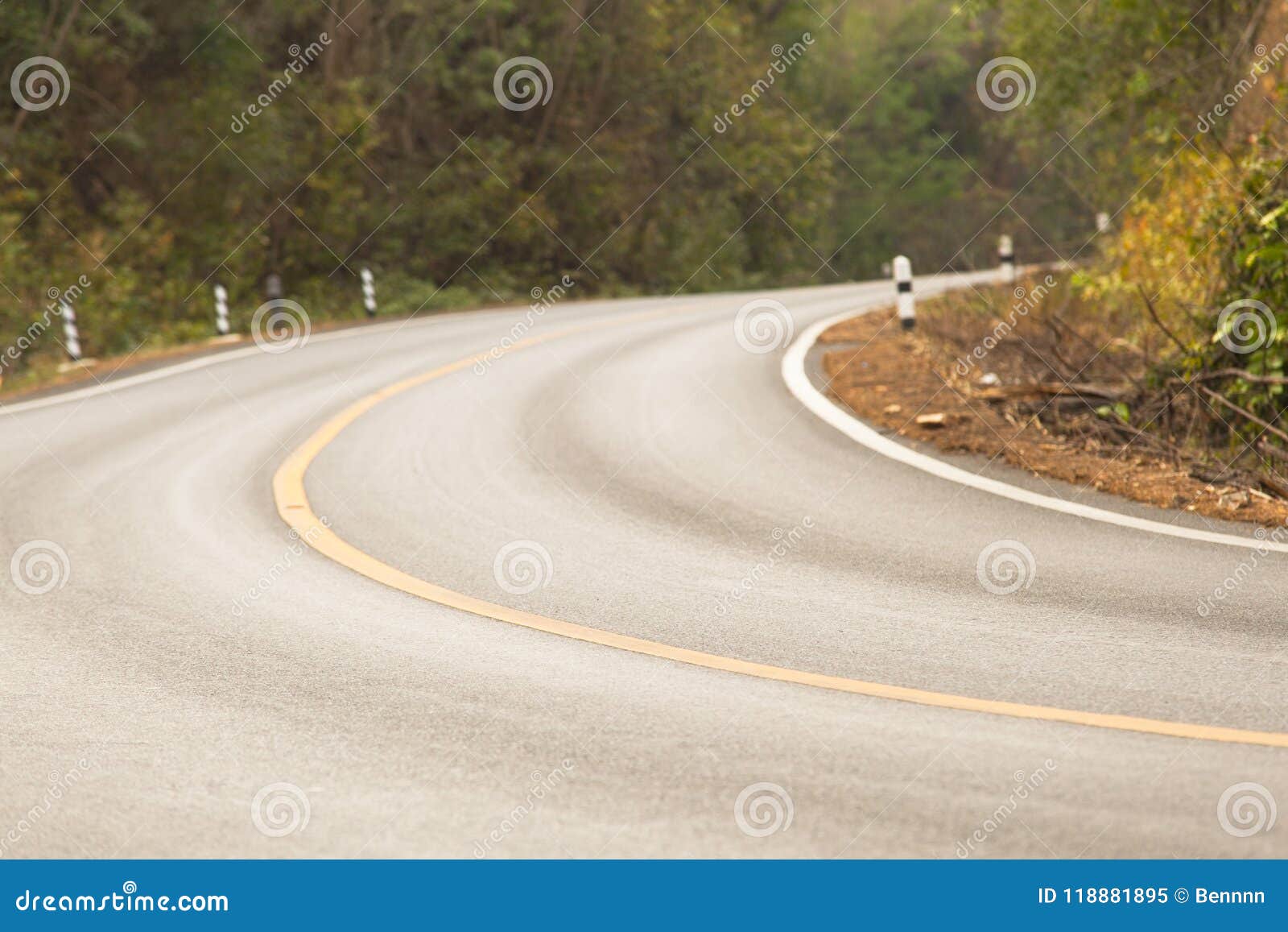 Sharp Curve Road in Forest Hill Stock Image - Image of route, nature ...