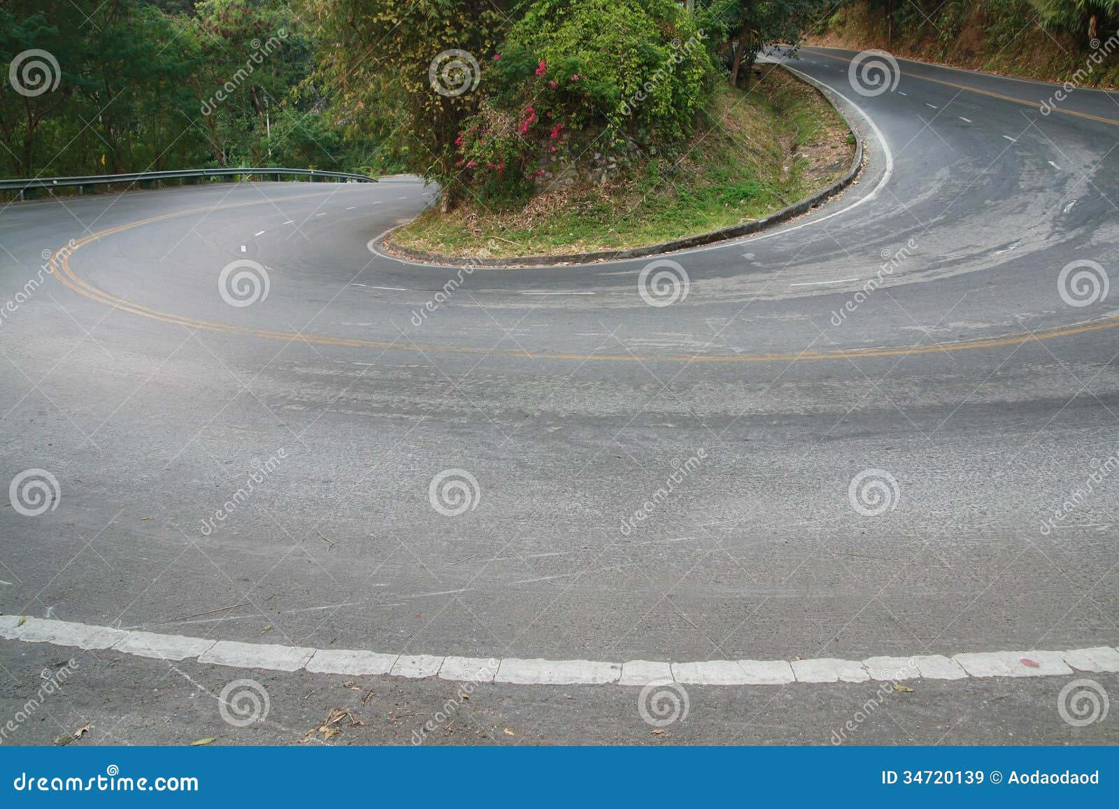 Sharp curve road stock image. Image of mountain, double - 34720139