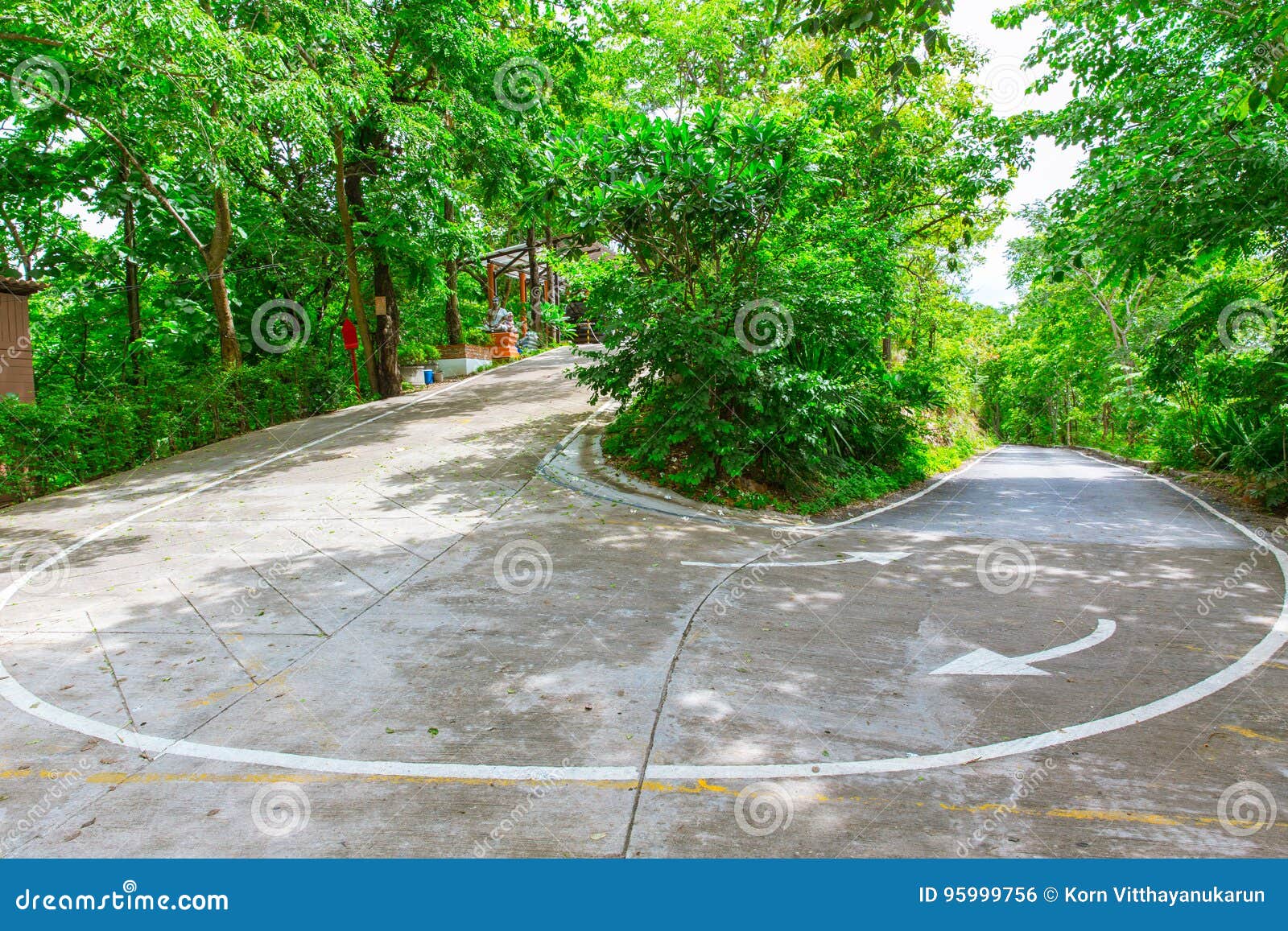 Sharp curve road up hill stock photo. Image of route - 95999756