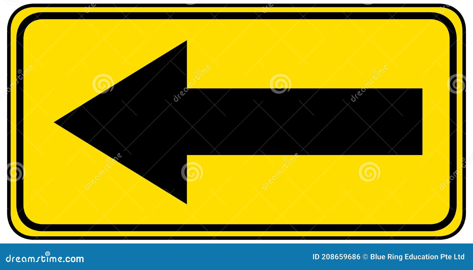 Sharp Curve To Left Yellow Sign on White Background Stock Vector ...
