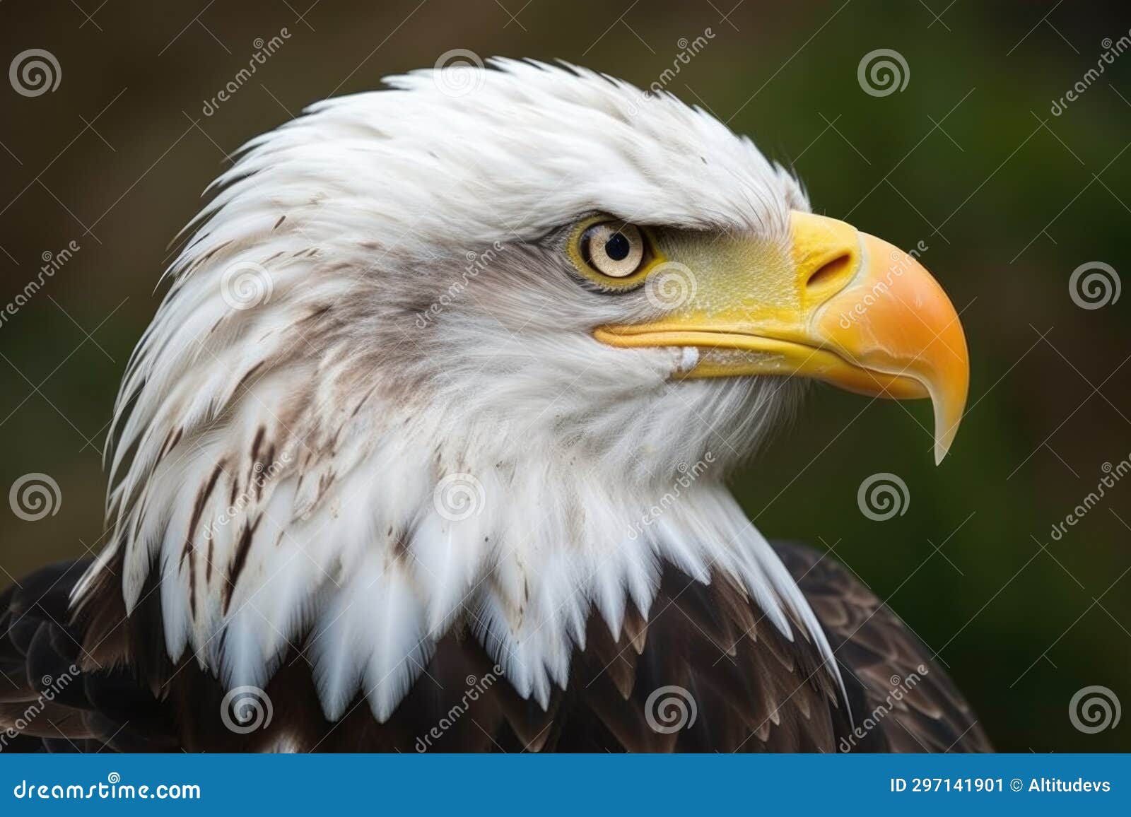 The Sharp, Curved Beak of a Bald Eagle in Profile Stock Image - Image ...