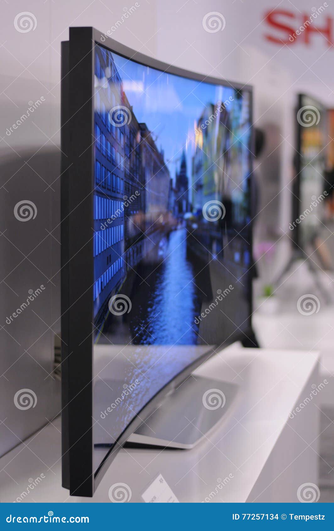 Sharp Curved LCD Television Editorial Stock Image - Image of california ...