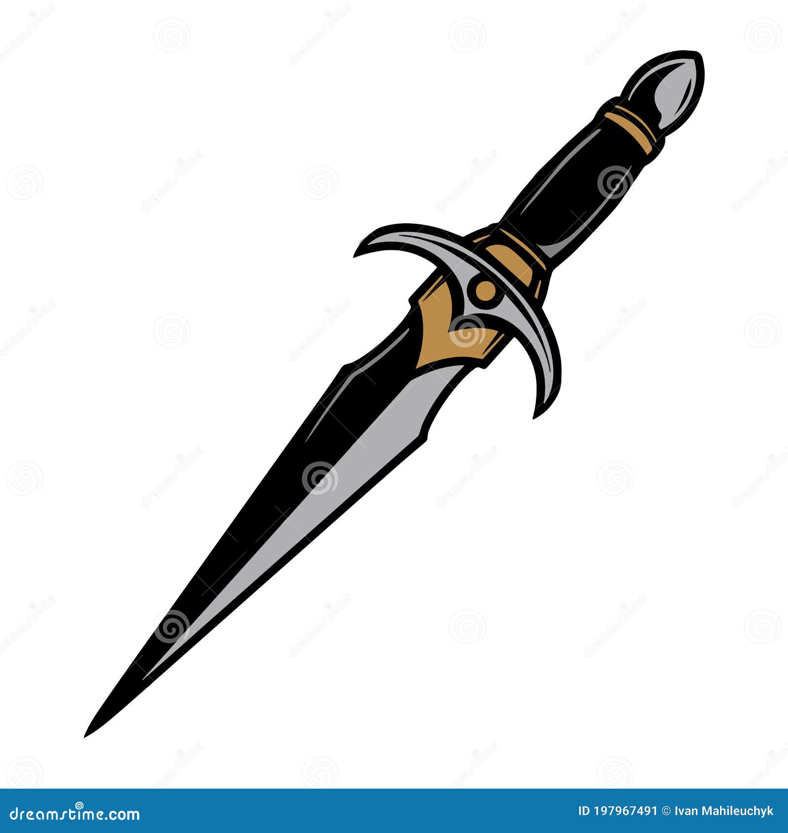Sharp Dagger With Barbed Wire Cartoon Vector | CartoonDealer.com #33790575
