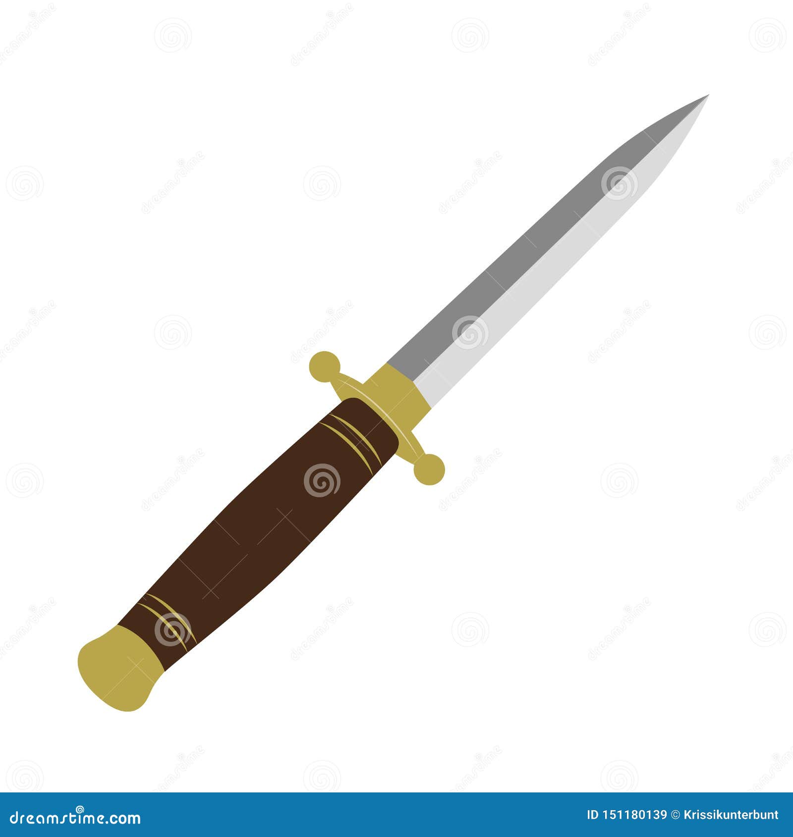 Sharp Dagger With Barbed Wire Cartoon Vector | CartoonDealer.com #33790575