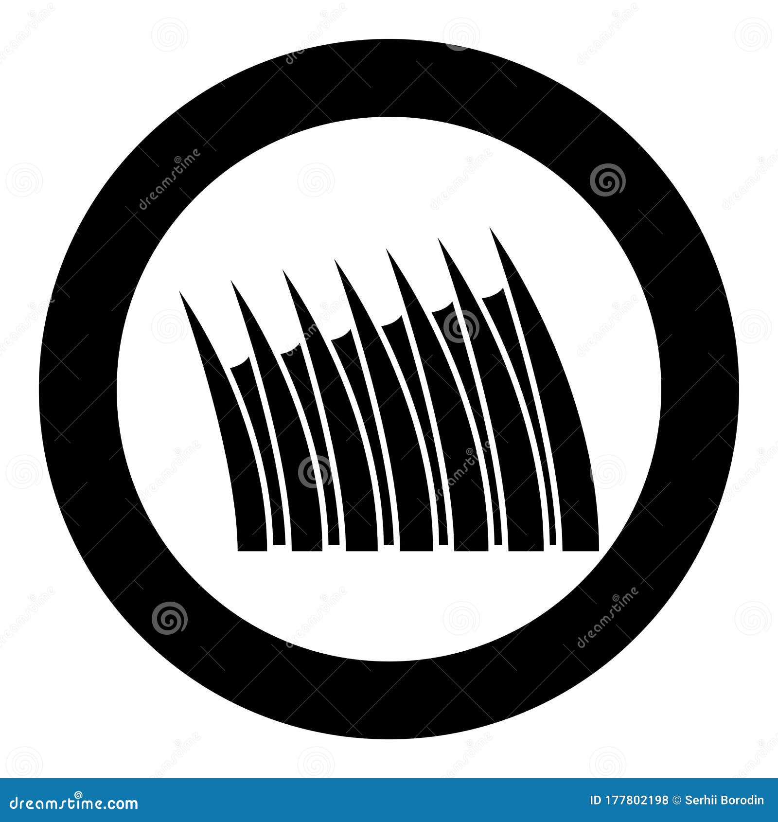 Sharp Dorsal Fin Icon In Circle Round Outline Black Color Vector ...