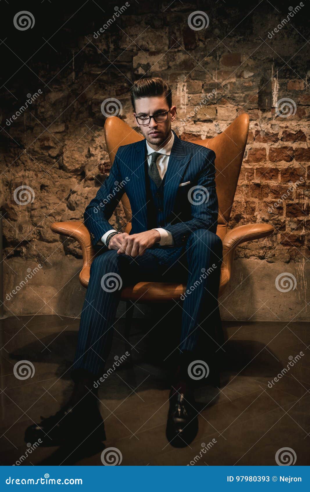 Sharp Dressed Dandy in a Chair Stock Image - Image of looking, elegance ...