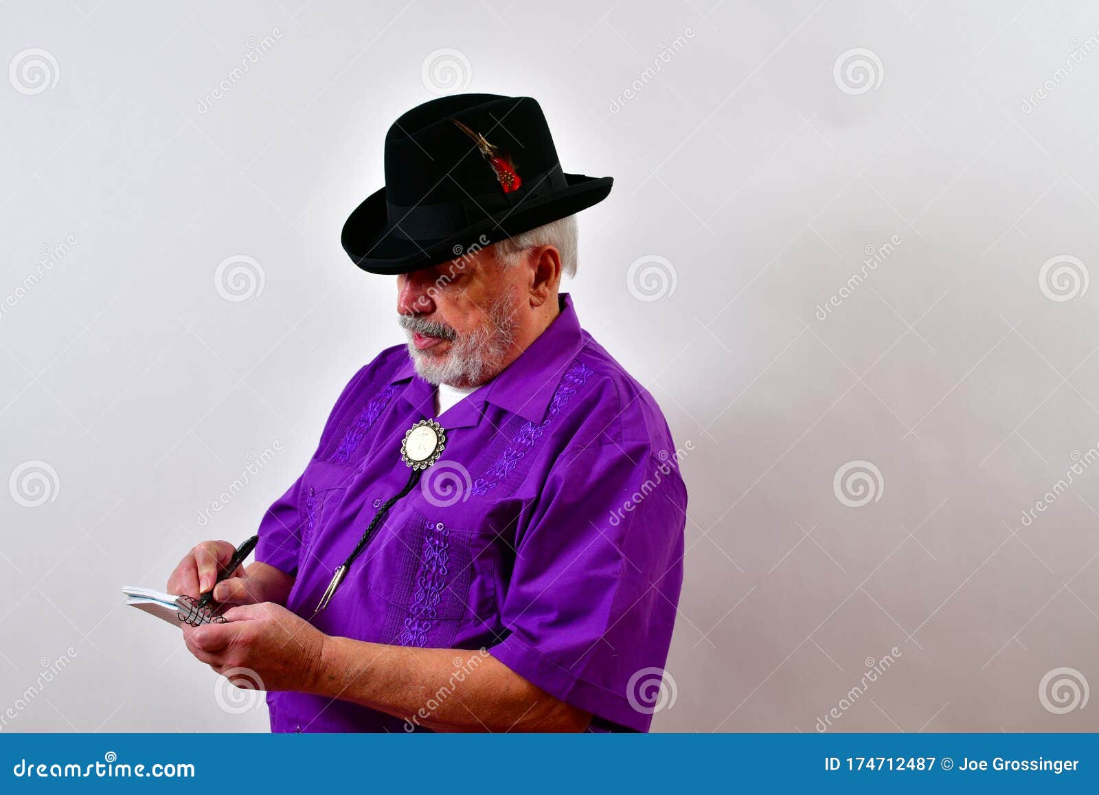 Older Man Writing in His Notebook Stock Image - Image of honor, notepad ...