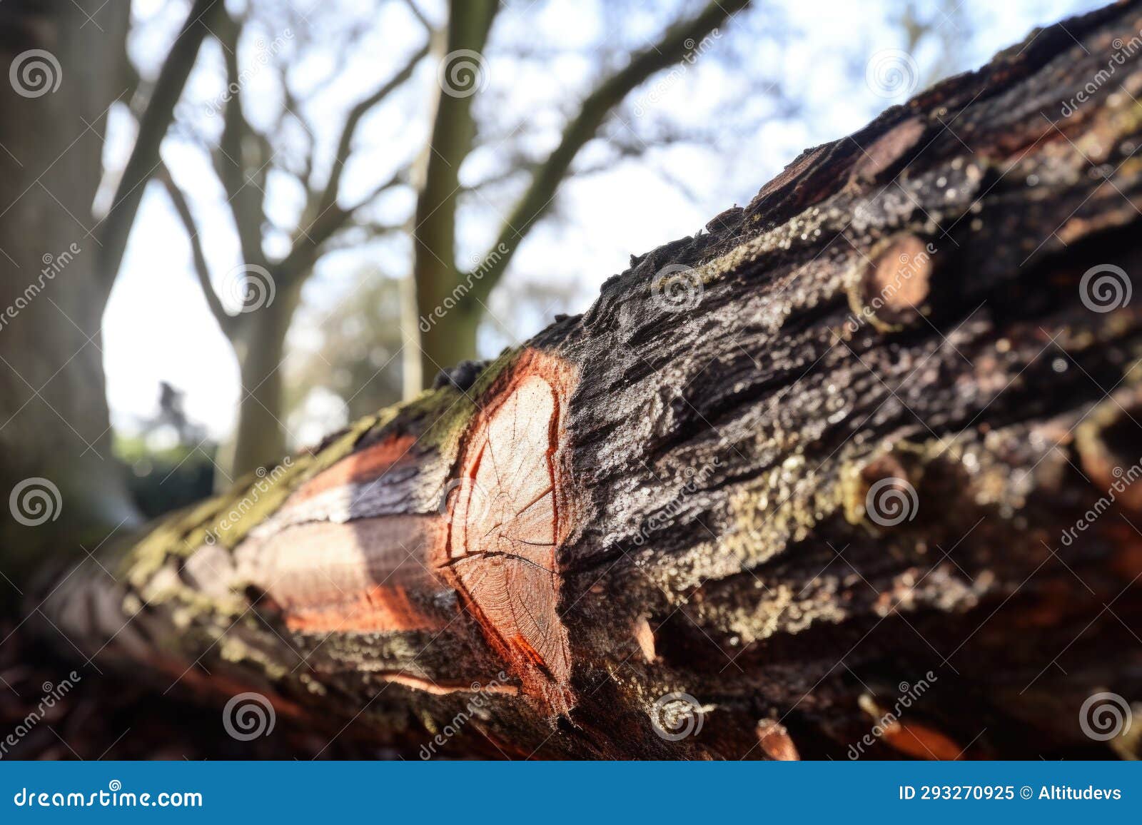 Sharp Edge of a Chainsaw a Tree Branch Stock Image - Image of tree ...