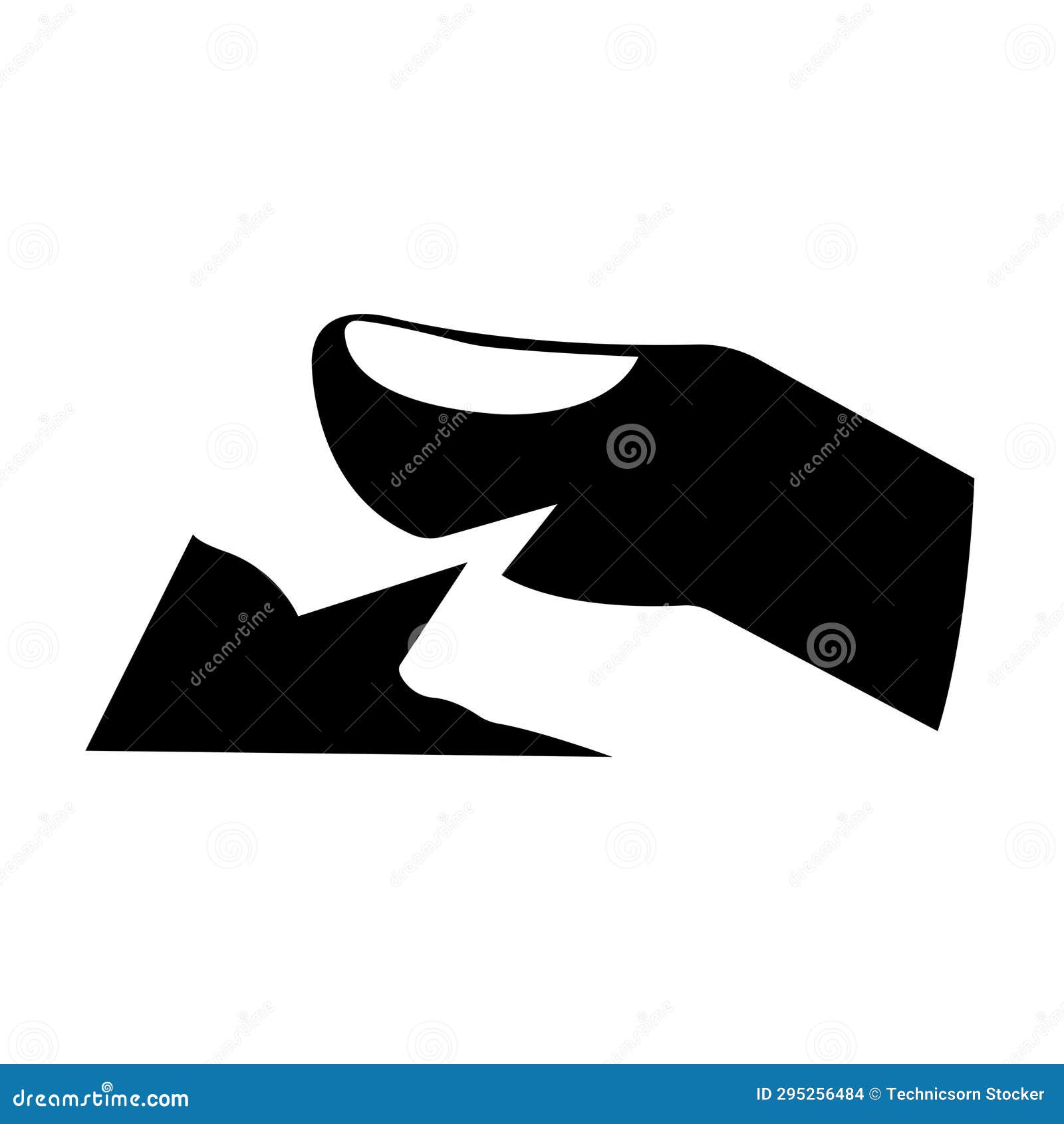 Sharp Edge of Finger Hazard Black Icon,Vector Illustration, Isolate on ...