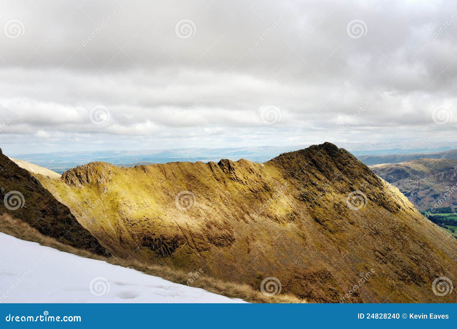 Sharp Edged Ridge Leading To a Peak Stock Photo - Image of striding ...