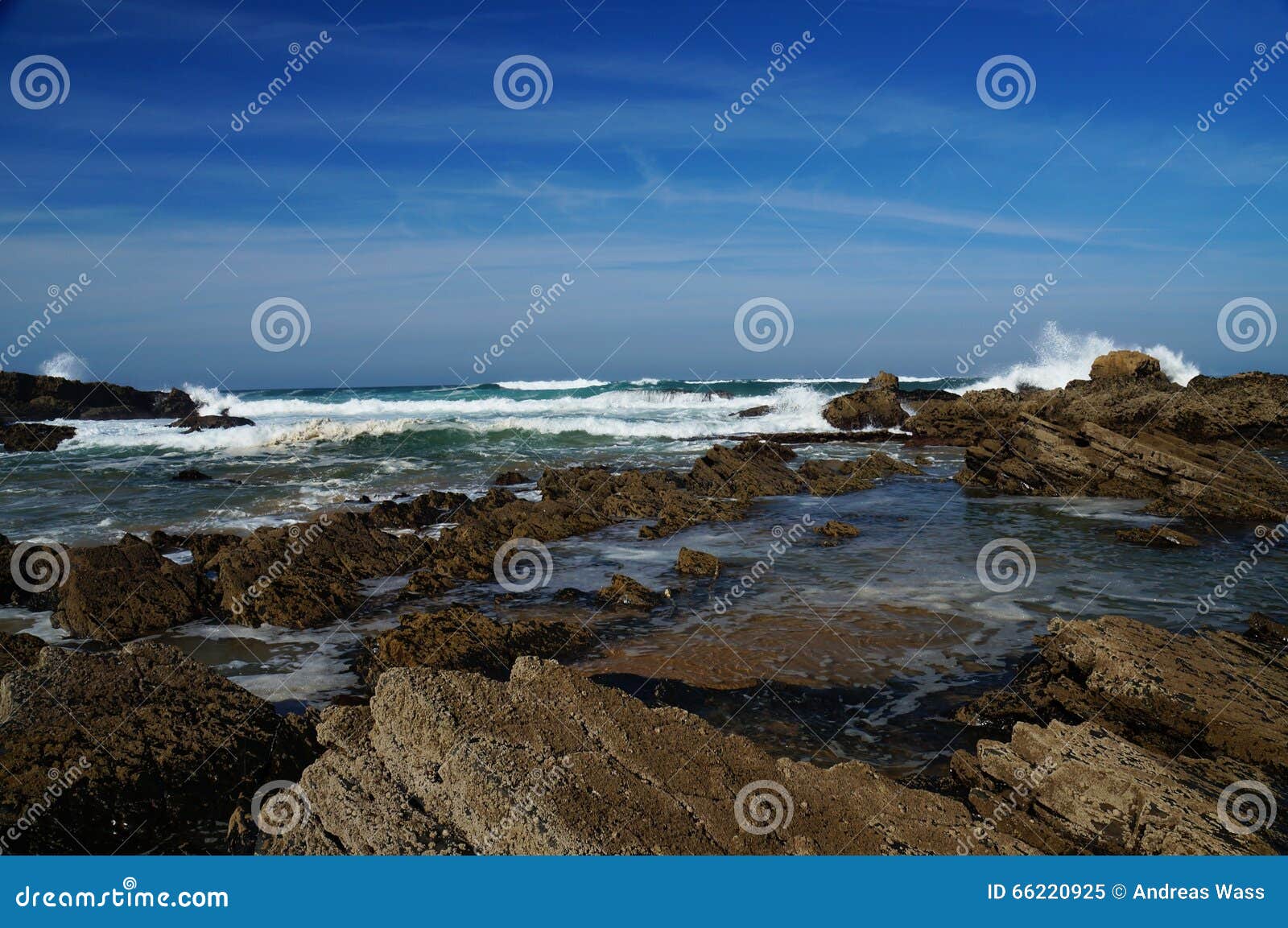 Sharp Edged Tilted Lava Rock Layers Exposed at Low Tide Stock Image ...