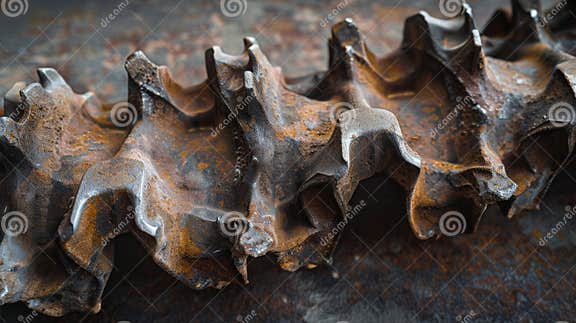 The Sharp Edges and Jagged Surface of a Worn Industrial Chain Worn Down ...