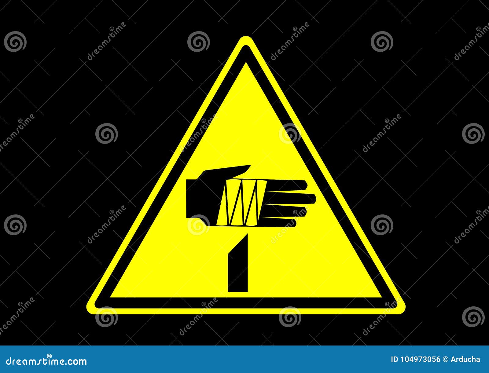 Sharp Element Warning Area Signs Label for Emergency Stock Vector ...