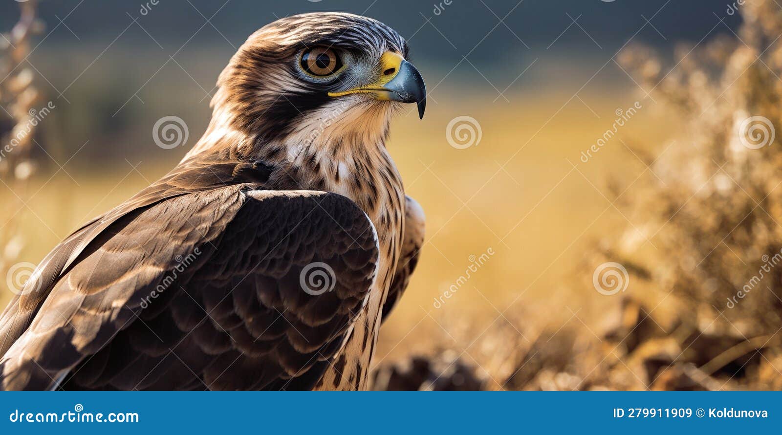 A Sharp-eyed Hawk Scanning the Terrain, Embodying Focused Intent ...