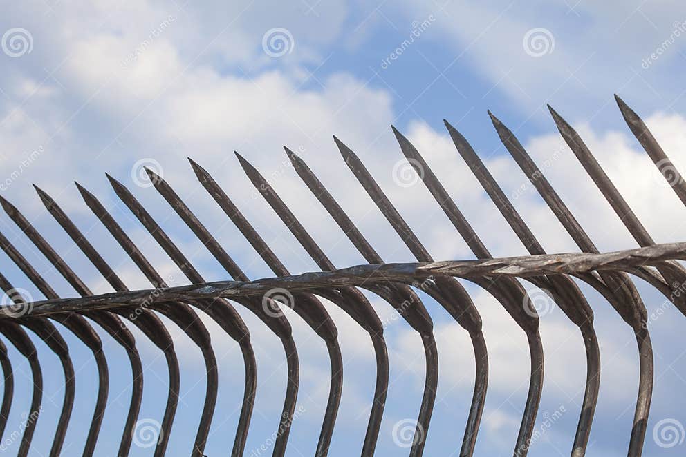 Sharp fence stock image. Image of metal, gate, detail - 88372201