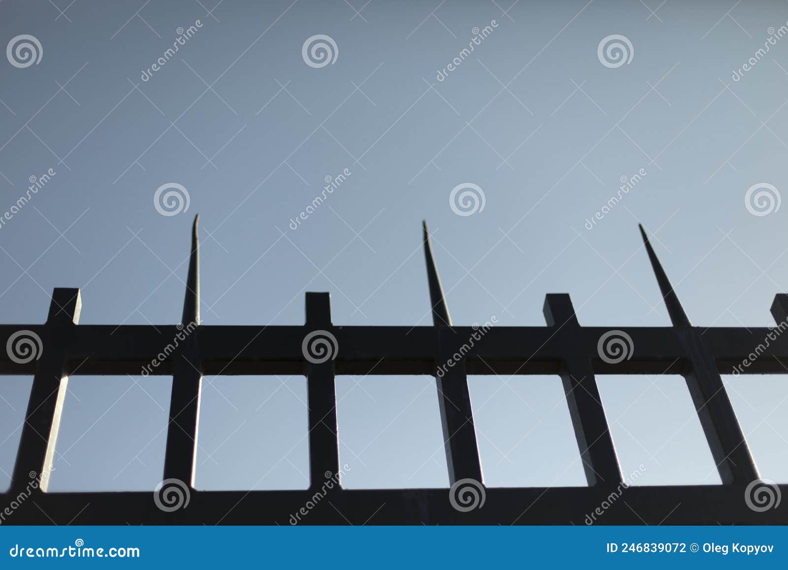 Sharp Fence. Steel Fence with Tips Stock Photo - Image of black ...