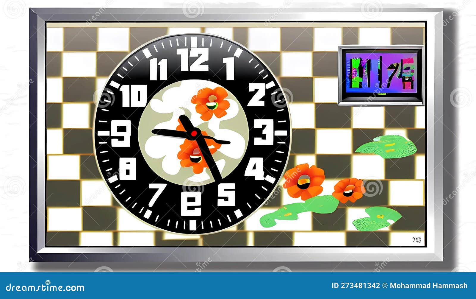 Sharp Focus Clock Sticker, Made with Generative AI Stock Illustration ...