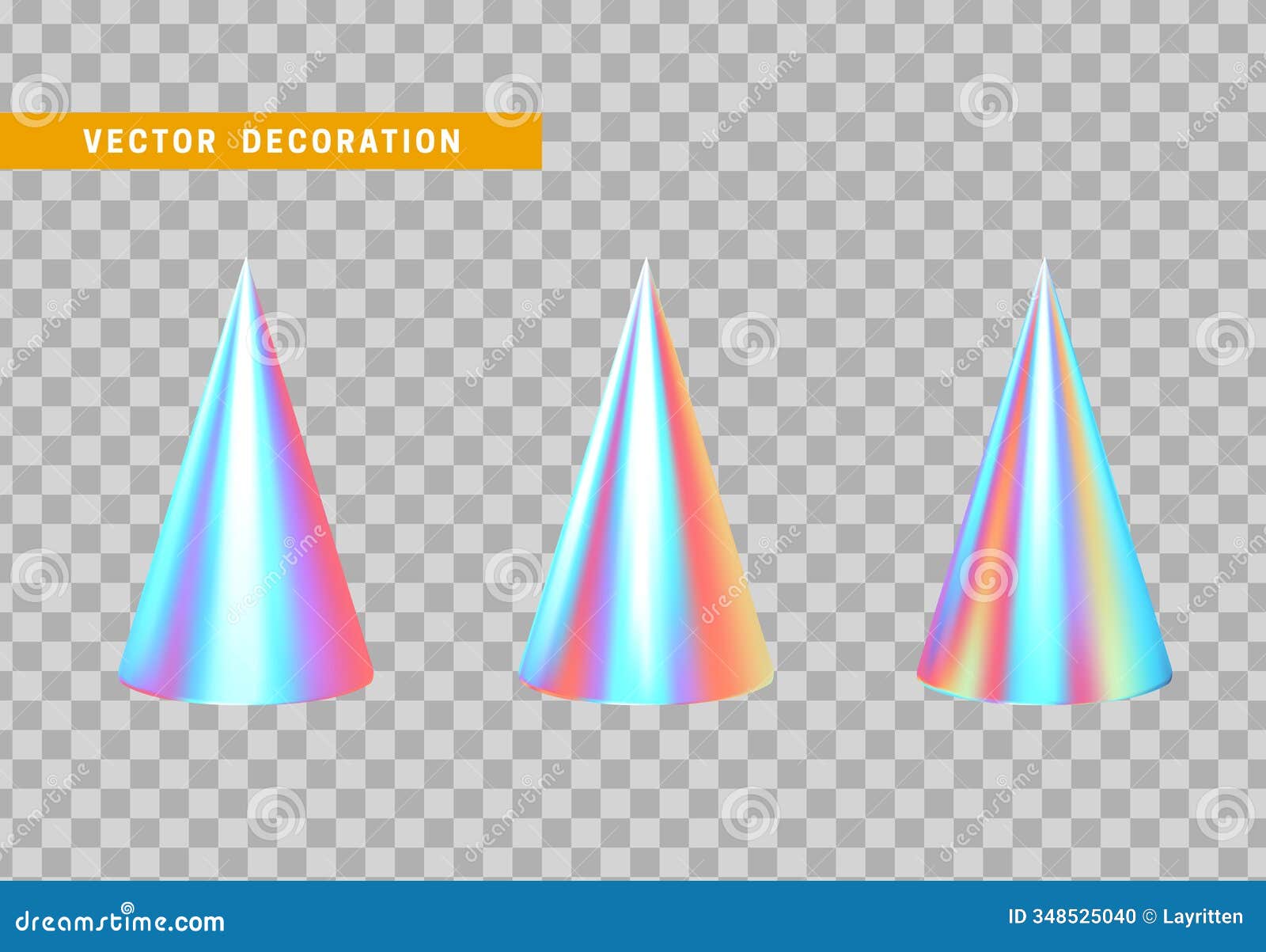 Sharp Geometric Cone Cast Volumetric. Set 3d Holographic Geometric ...