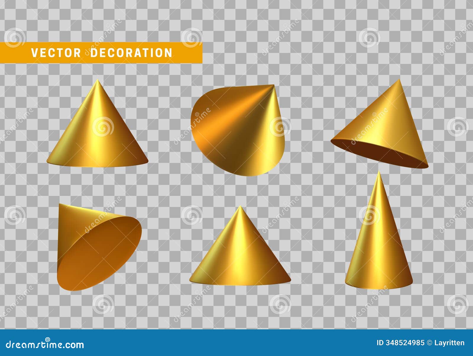 Sharp Geometric Cone Cast Volumetric. Set 3d Geometric Shapes Objects ...