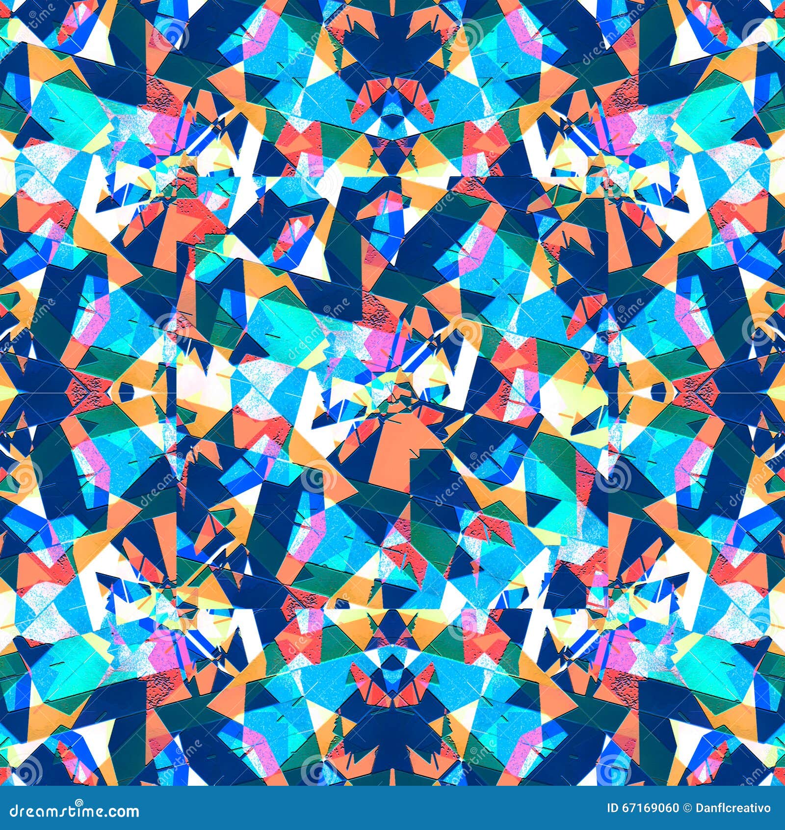 Sharp Geometric Multicolor Collage Seamless Pattern Stock Illustration ...