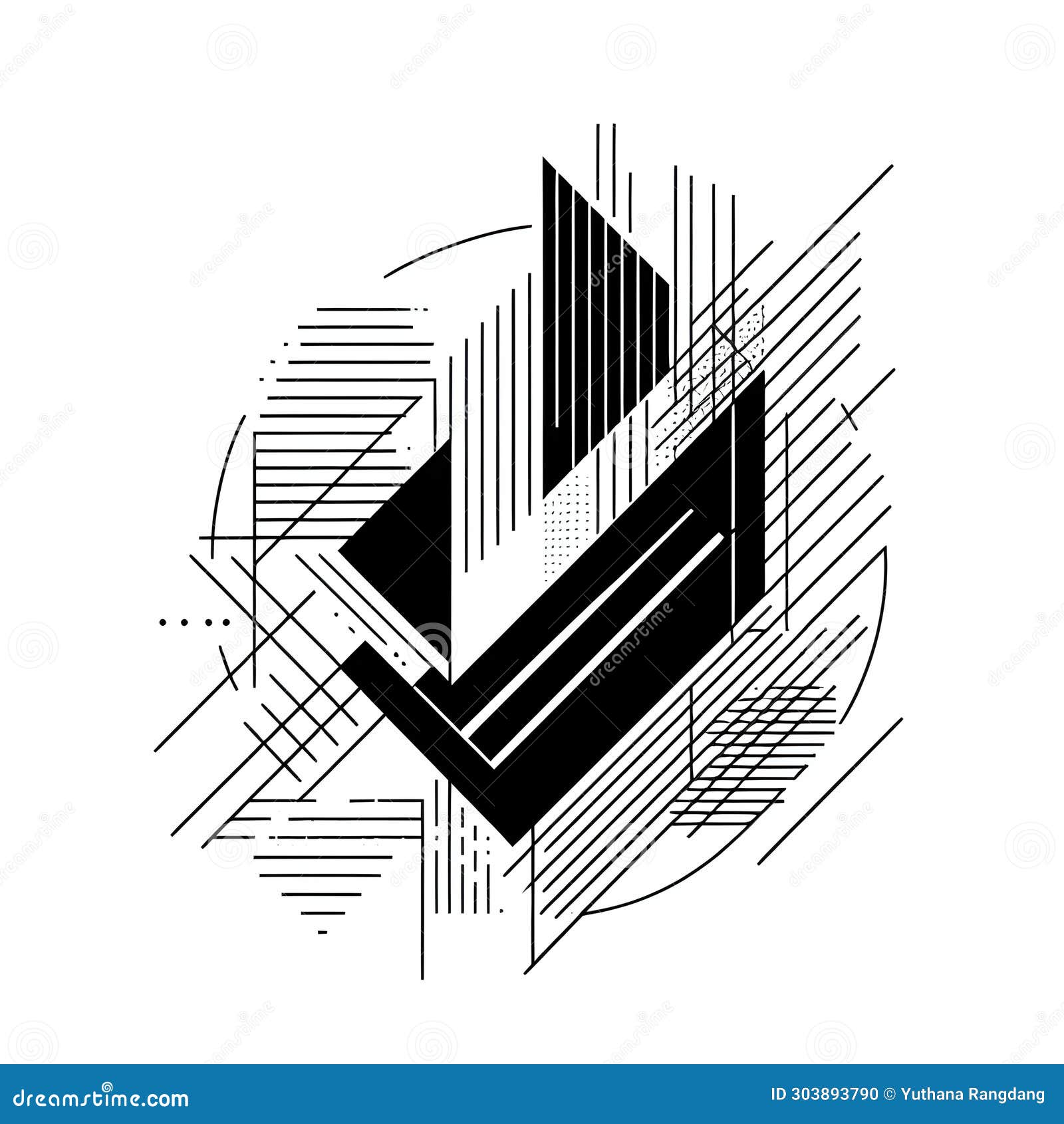 Sharp Geometry, Solid White Background. Stock Illustration ...