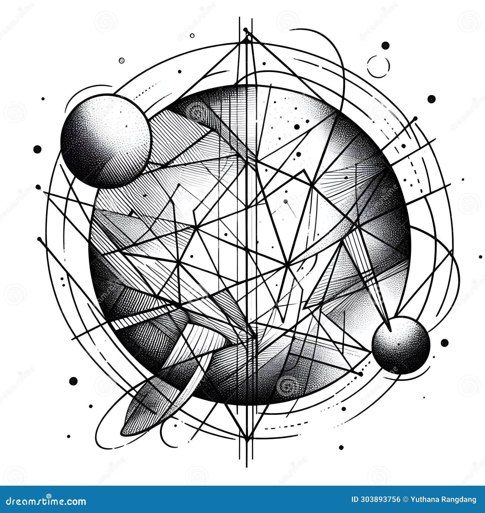 Sharp Geometry, Solid White Background. Stock Illustration ...