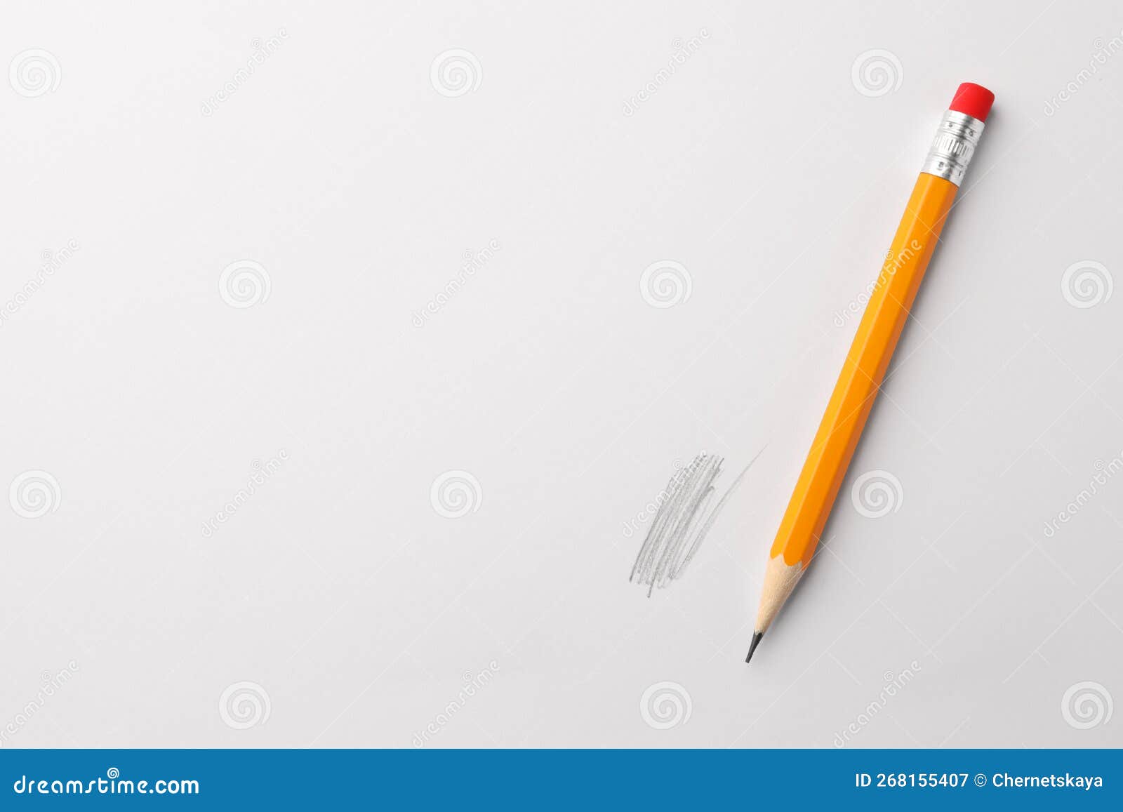 Sharp Graphite Pencil with Eraser and Hand Drawn Scribble on White ...