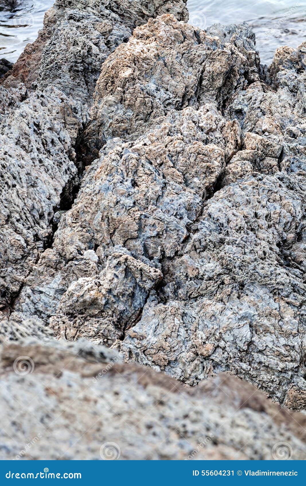 Sharp Gray Rocks on the Beach Stock Image - Image of holes, coastline ...