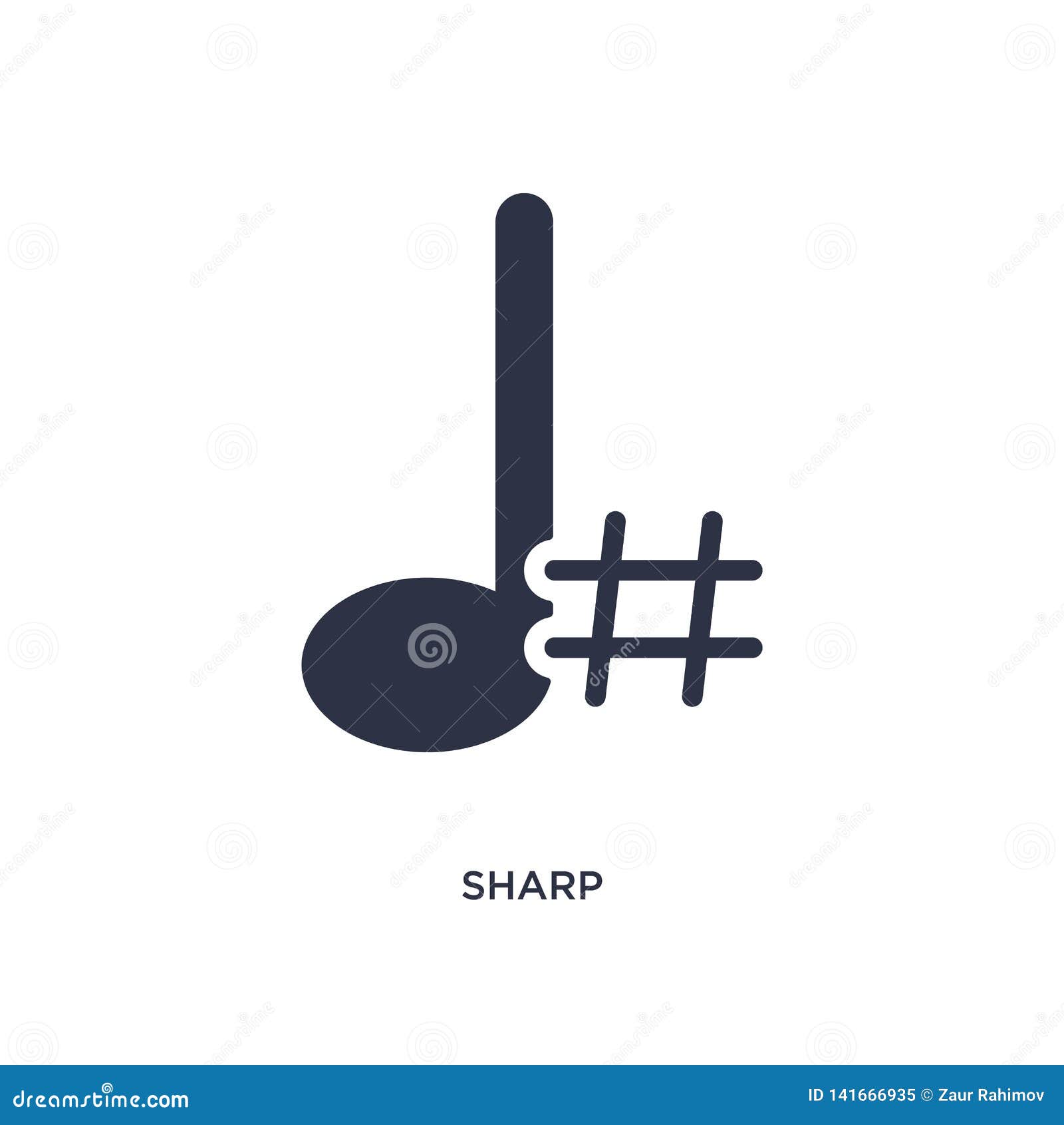 Sharp Icon on White Background. Simple Element Illustration from Music ...