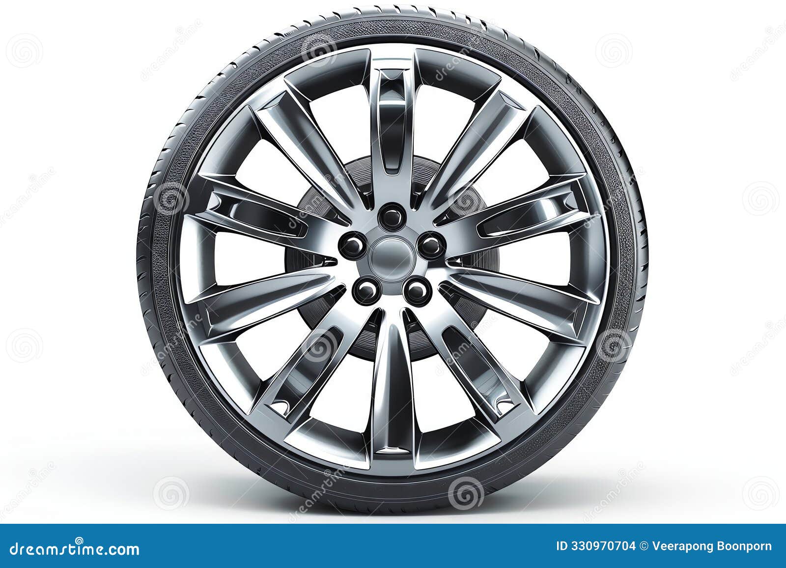 Sharp Image of Car Alloy Wheel, Isolated on White Stock Illustration ...