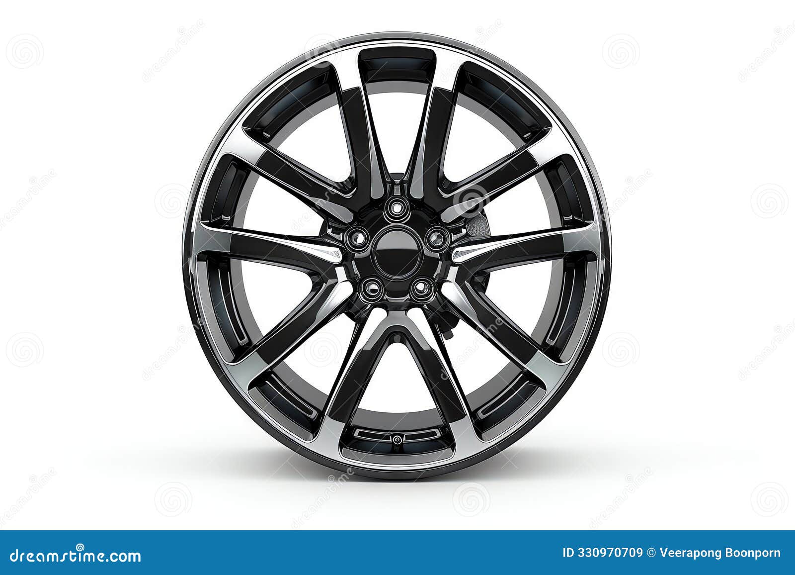 Sharp Image of Car Alloy Wheel, Isolated on White Stock Illustration ...