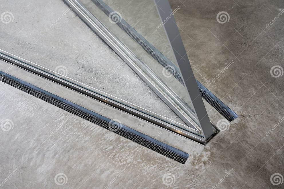 Sharp Internal Corner of Glass Curtain Wall and Windows Stock Photo ...