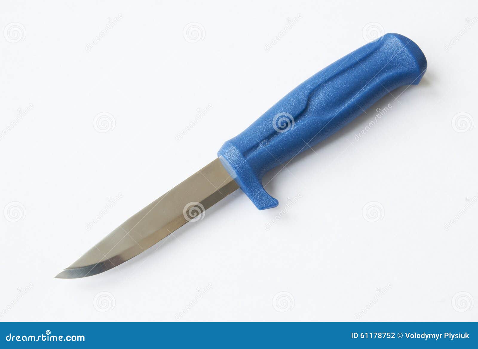 Sharp Knife with Blue Handle Stock Photo - Image of silhouette ...