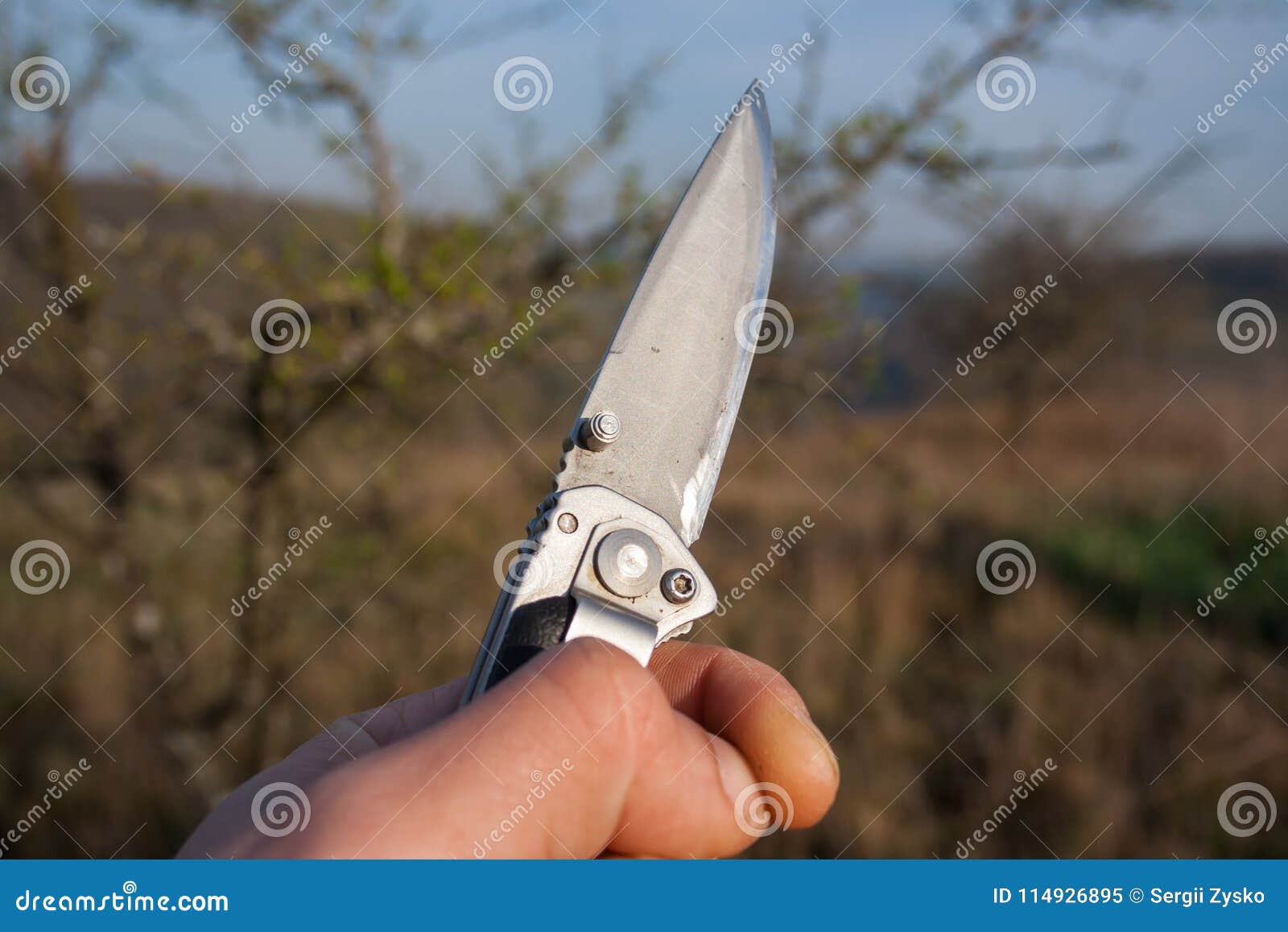 A Sharp Knife in the Hands. Stock Image - Image of female, isolated ...