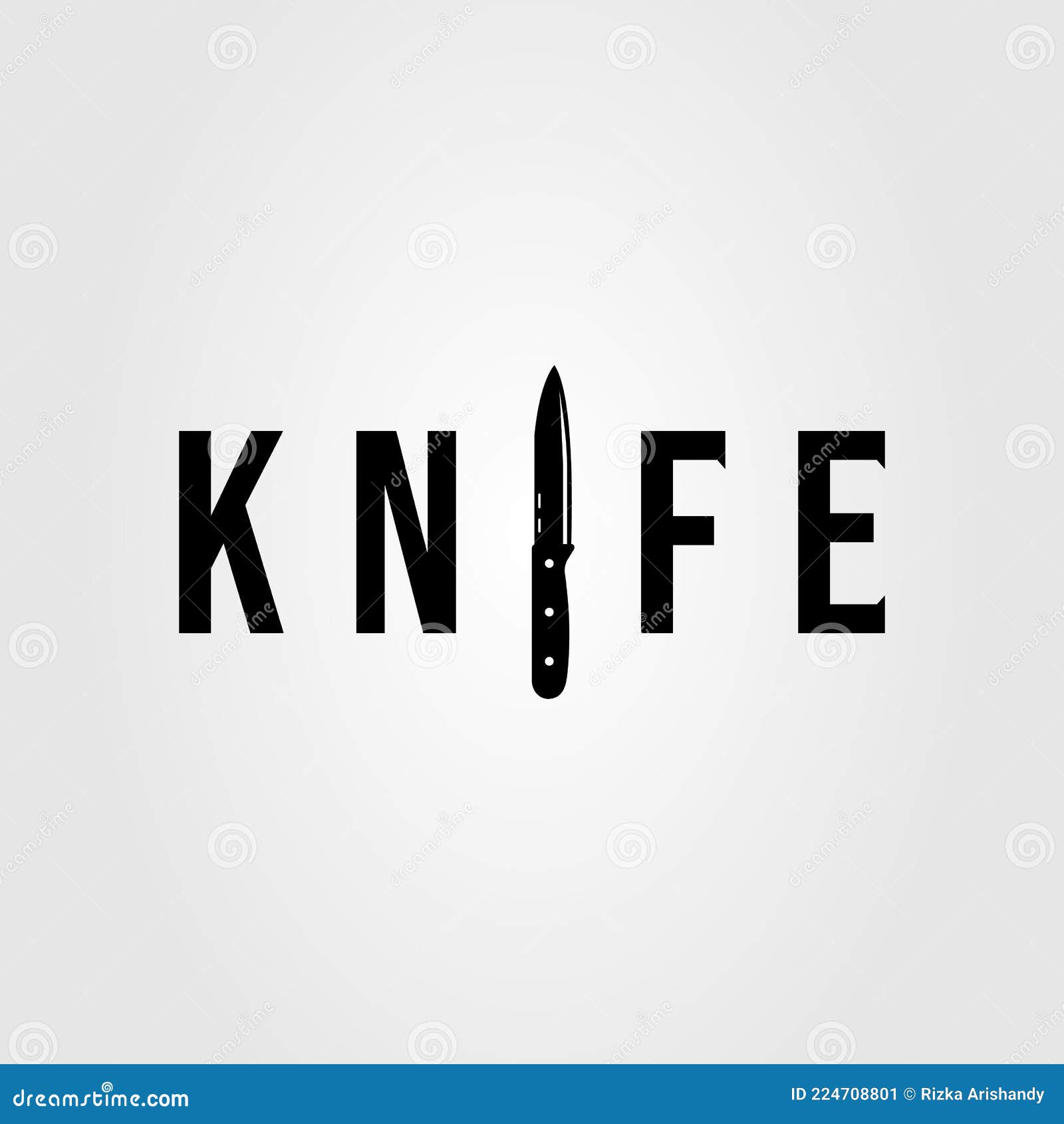 Sharp Knife Logotype or Typography Logo Vector Illustration Design ...
