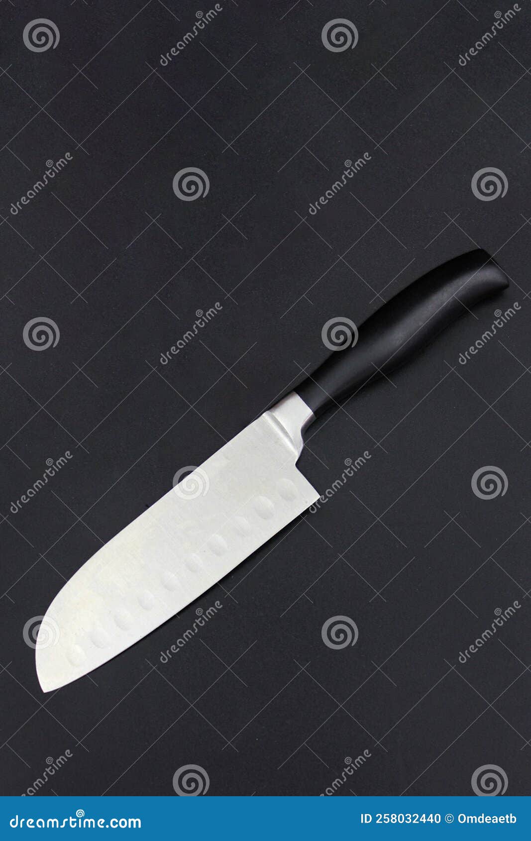 Sharp Large Kitchen Knife on a Dark Surface Stock Photo - Image of ...