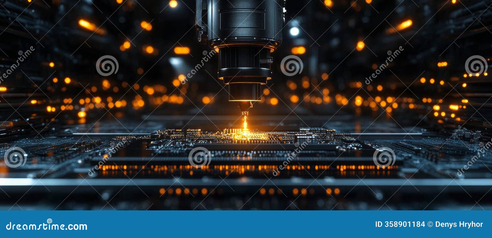 A Sharp Laser is Precisely Targeting a Circuit Board Inside a Modern ...