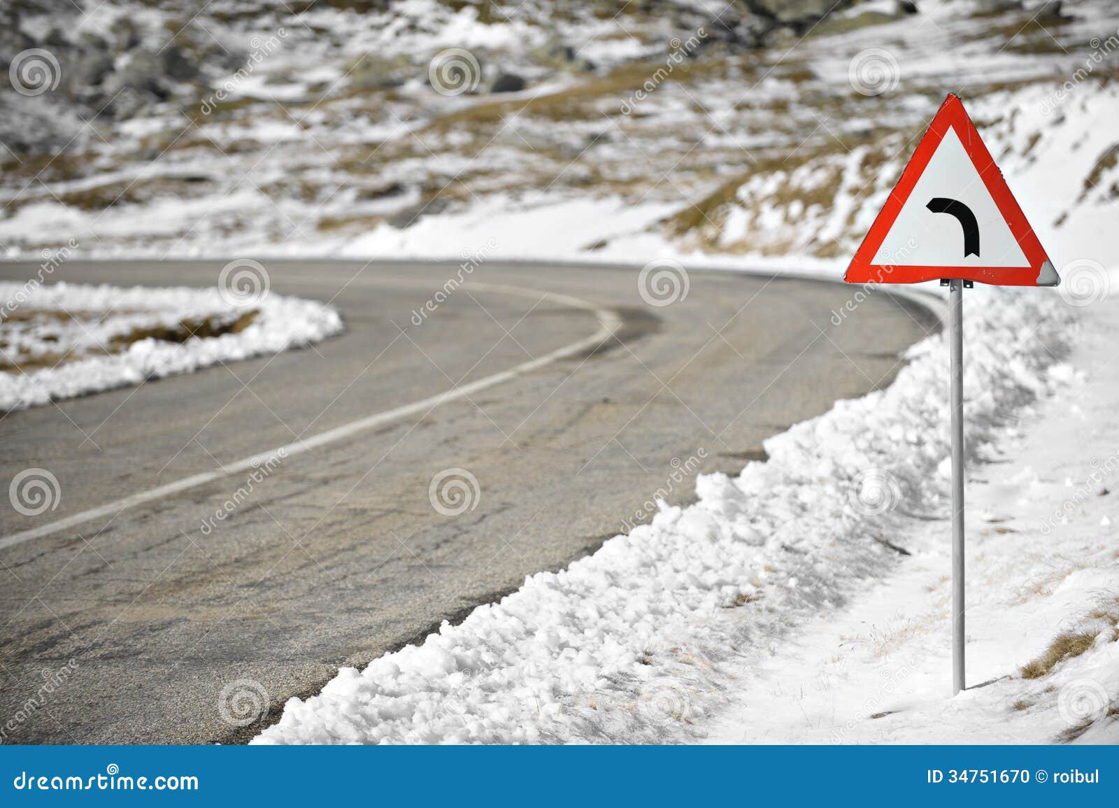 Sharp Left Curve stock photo. Image of mountain, empty - 34751670
