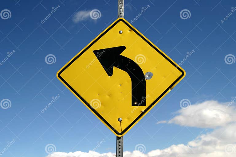 Sharp Left Turn Sign stock image. Image of metaphors, roadtrip - 507155