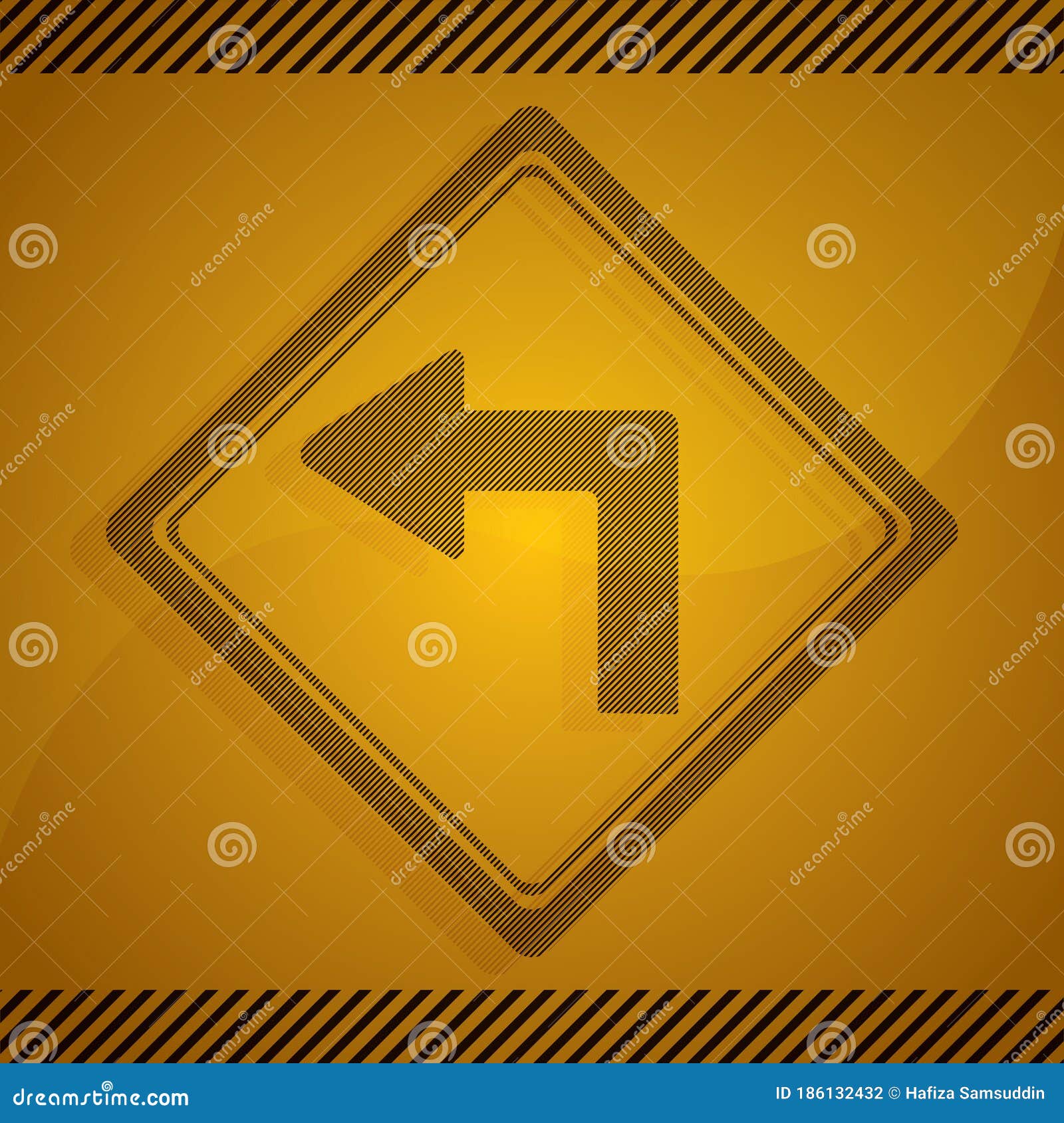 Sharp Left Turn Sign. Vector Illustration Decorative Design Stock ...