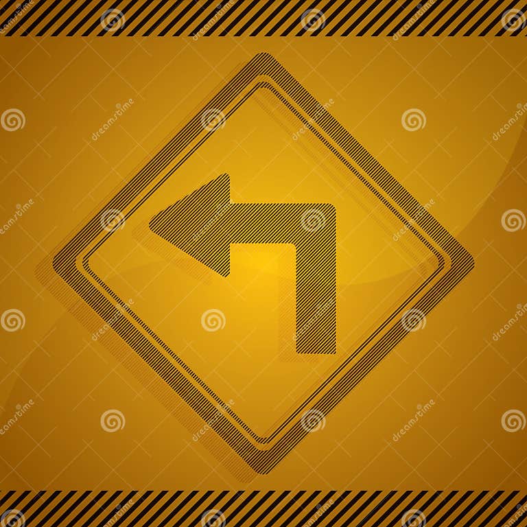 Sharp Left Turn Sign. Vector Illustration Decorative Design Stock ...
