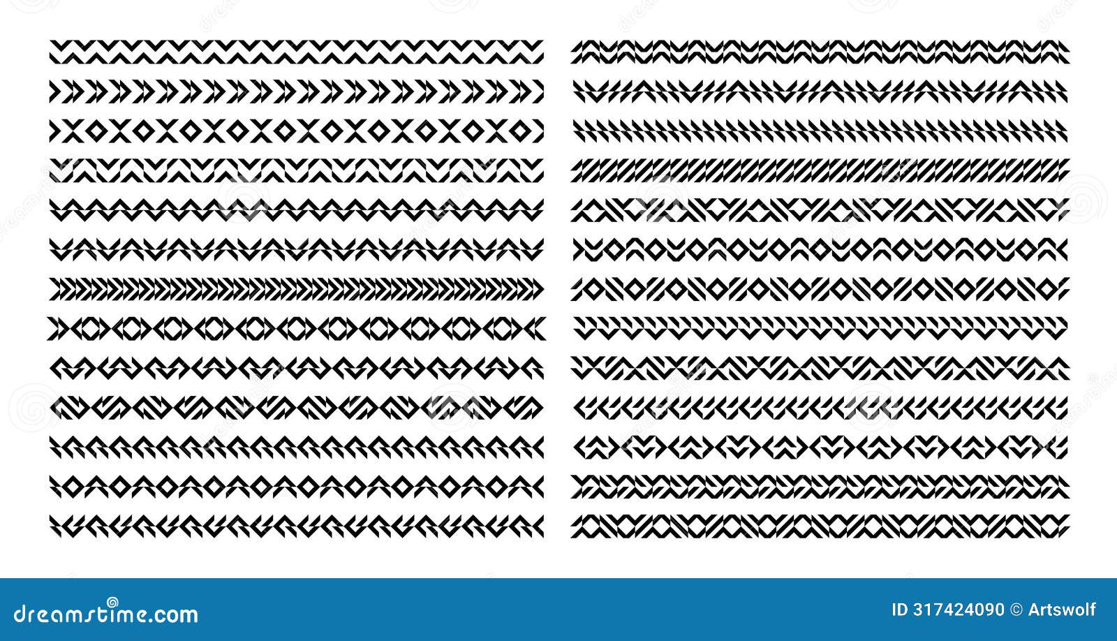 Sharp Line Abstract Shape Divider Design Set Stock Illustration ...